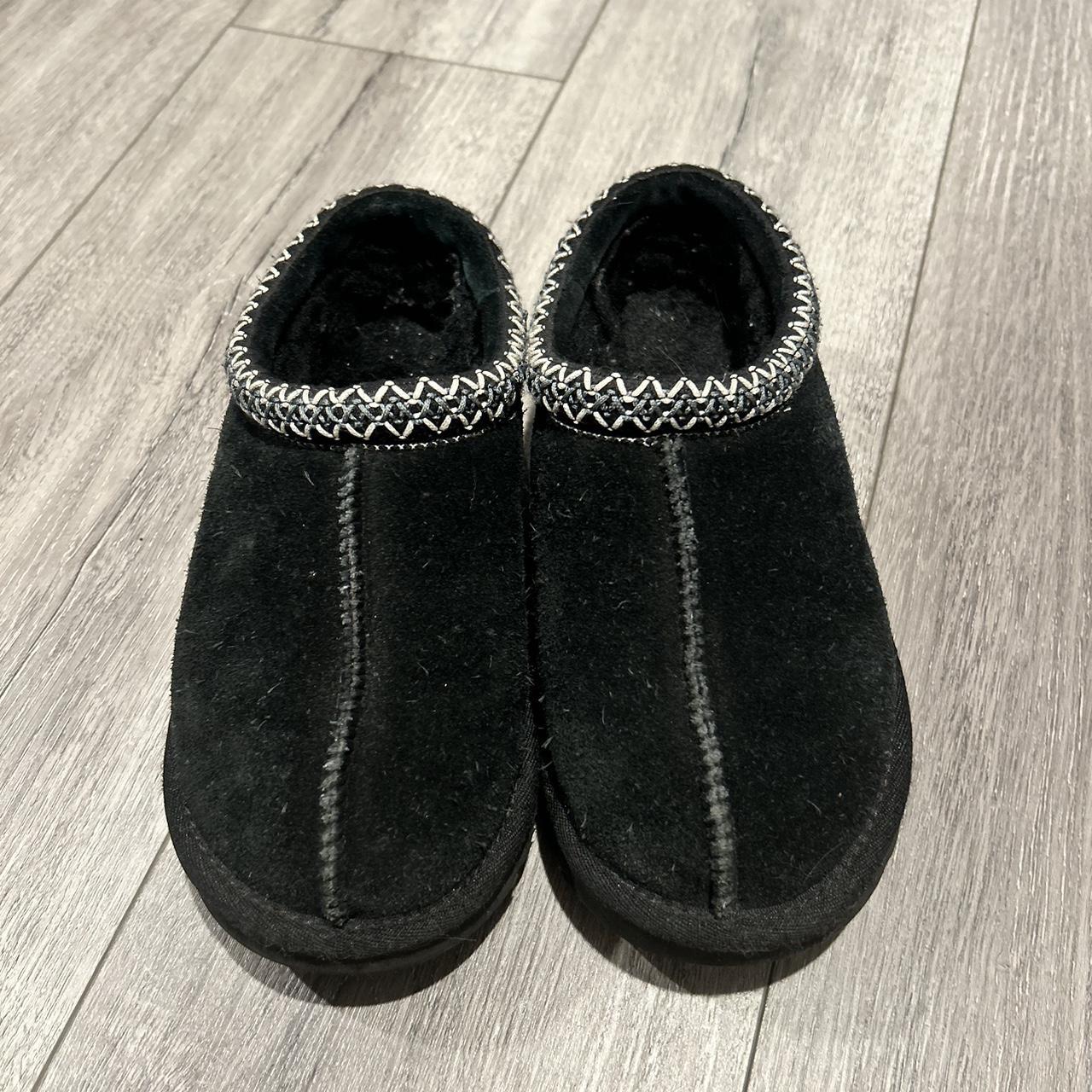 uggs tasman slippers in black size 7 normal wear has... - Depop