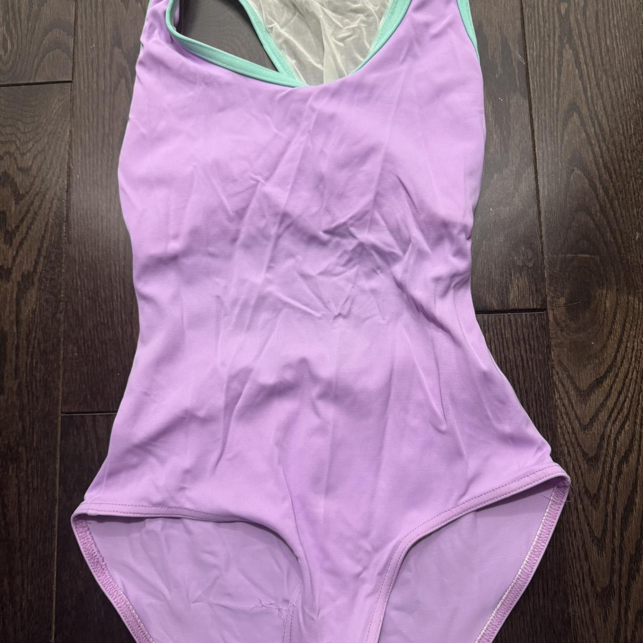 Lilac and green Yumiko size small leotard Bust... | Depop