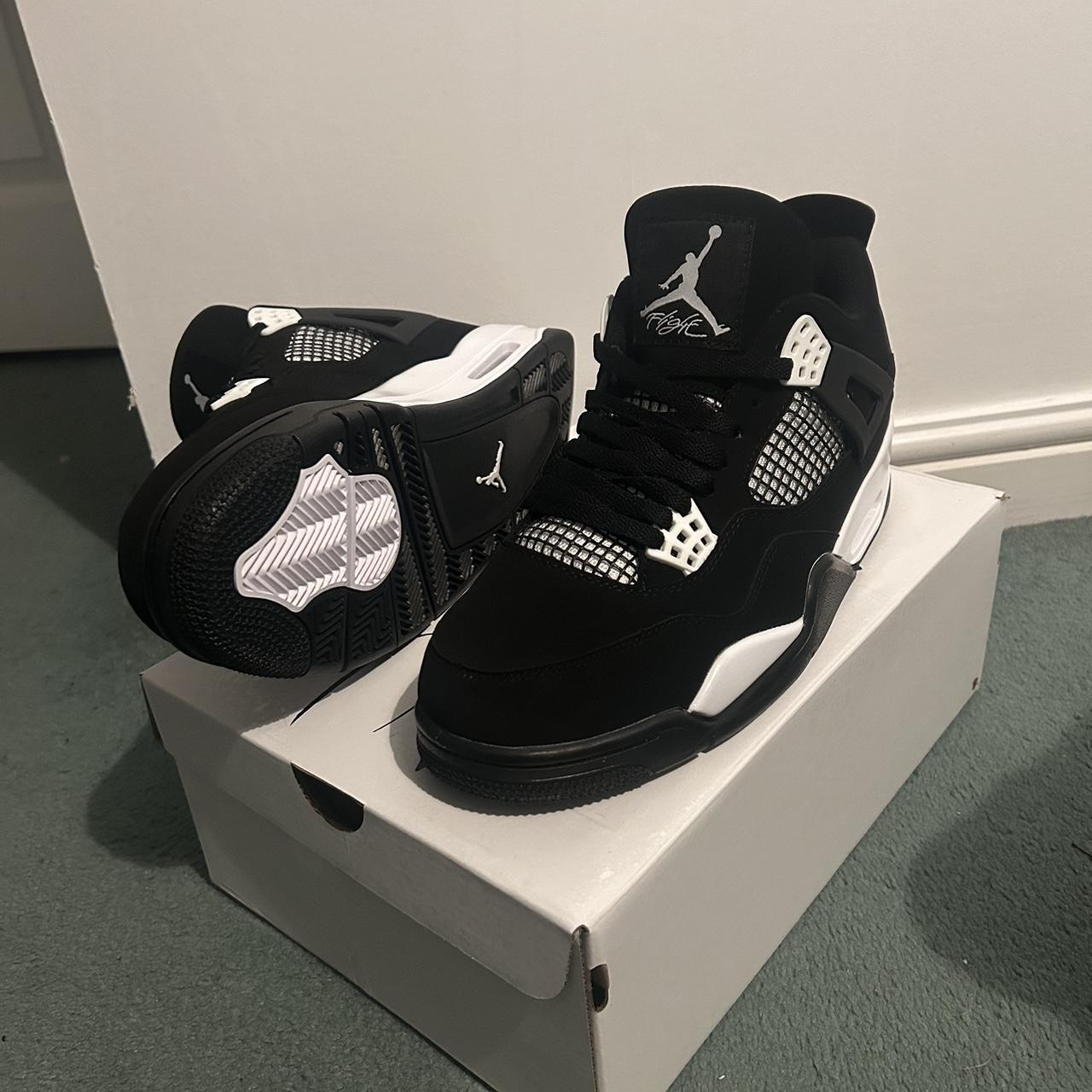 Jordan 4 black and white thunder Brand new with... - Depop