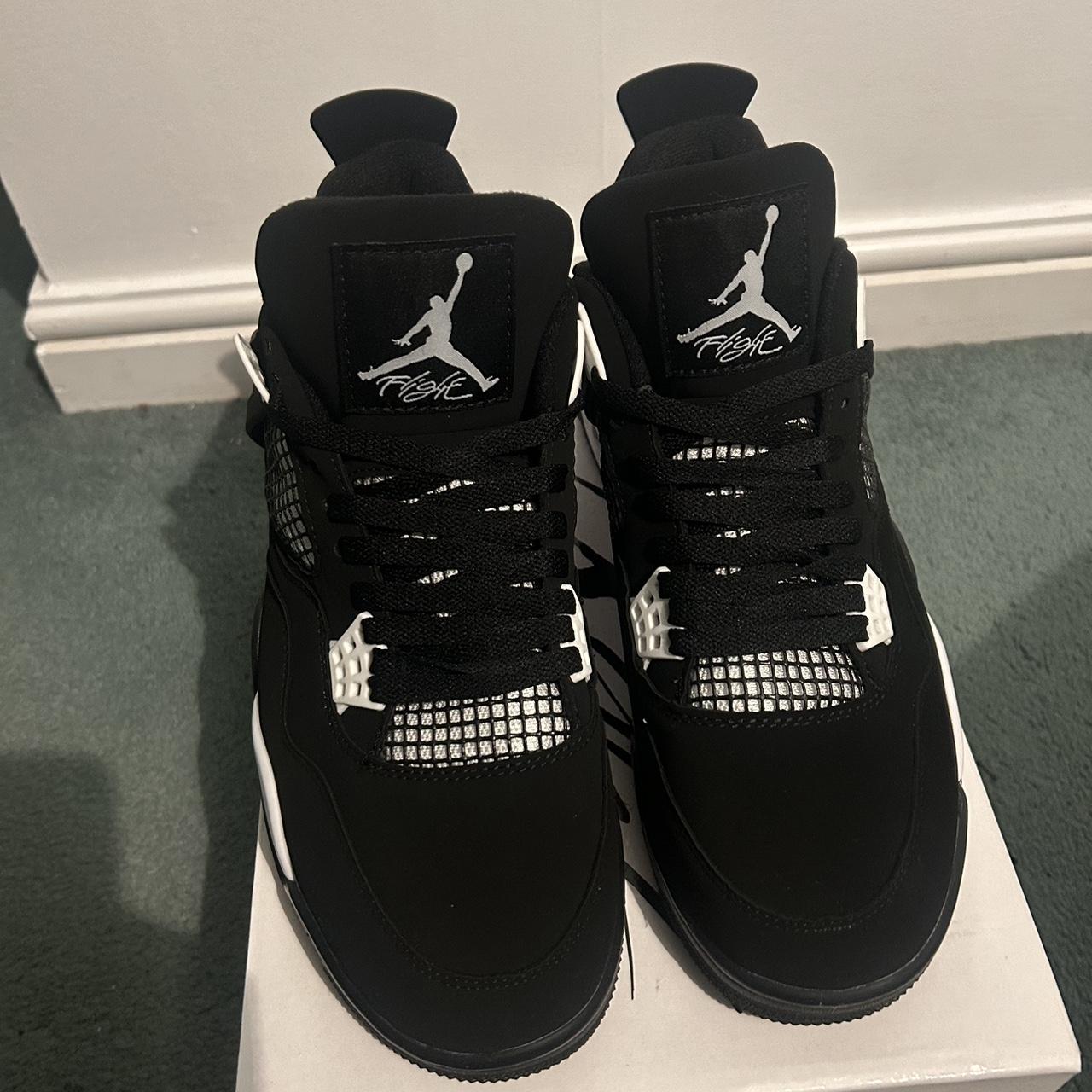Jordan 4 black and white thunder Brand new with... - Depop