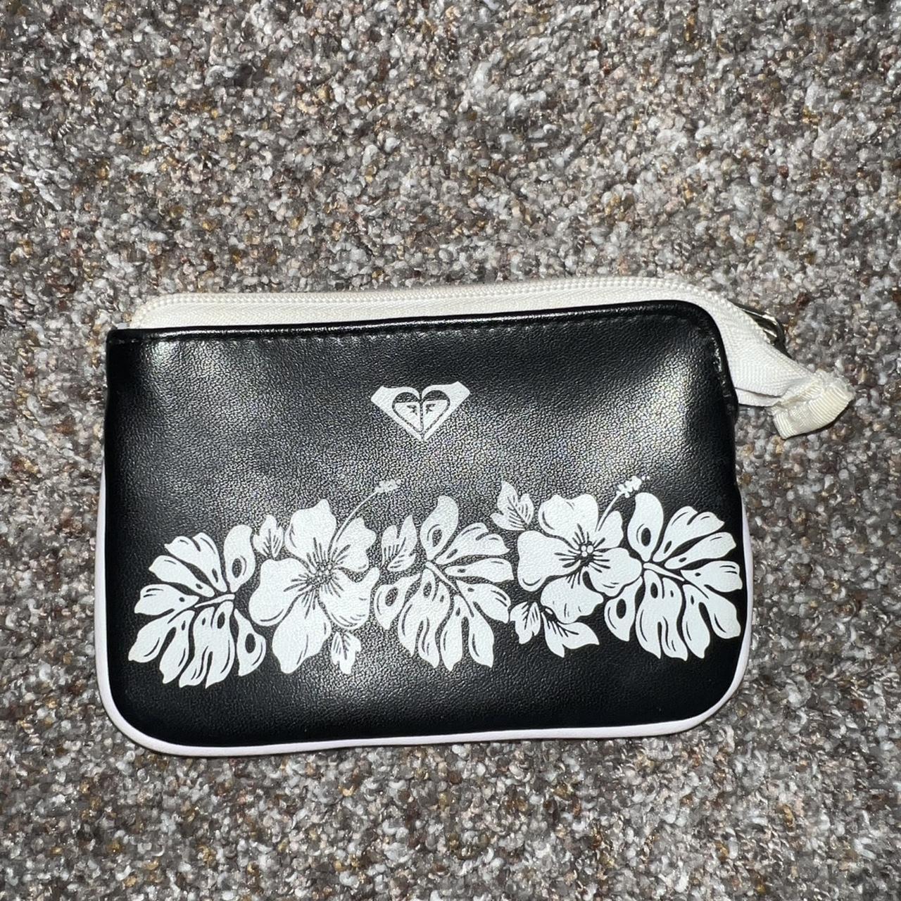 Roxy black and white coin pouch small mark shown on... | Depop