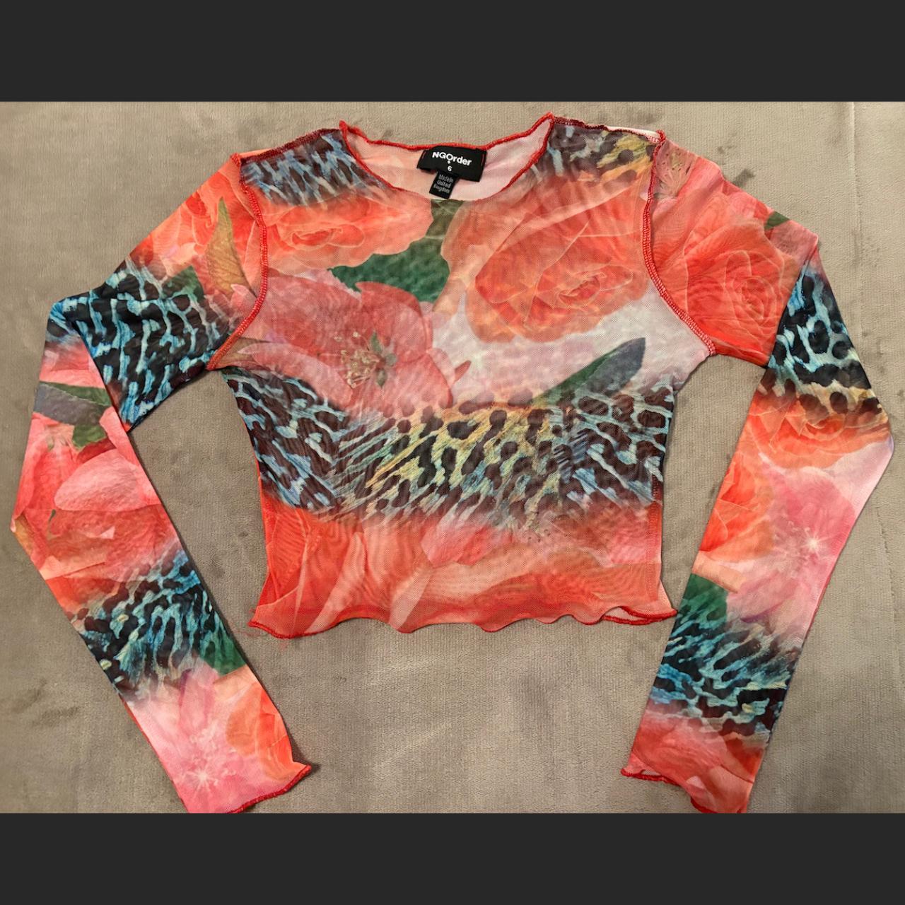 BUY BY 6/26 OR I CANT SHIP Long sleeve funky mesh... | Depop