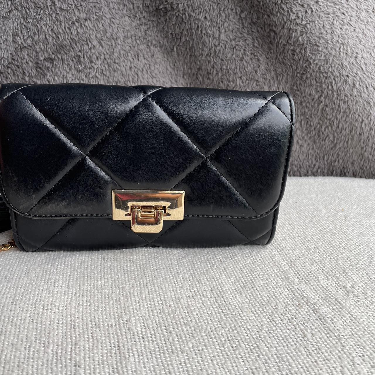 Unbranded Purse in Faux Leather. Metallic Accents. ... - Depop