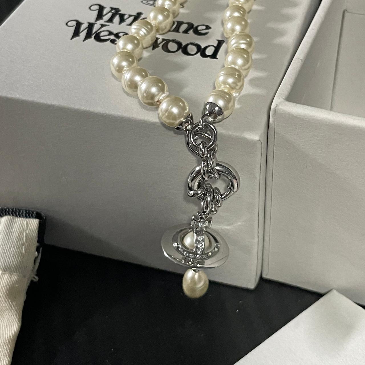 Vivian Westwood necklace Buck bead silver pendant... - Depop