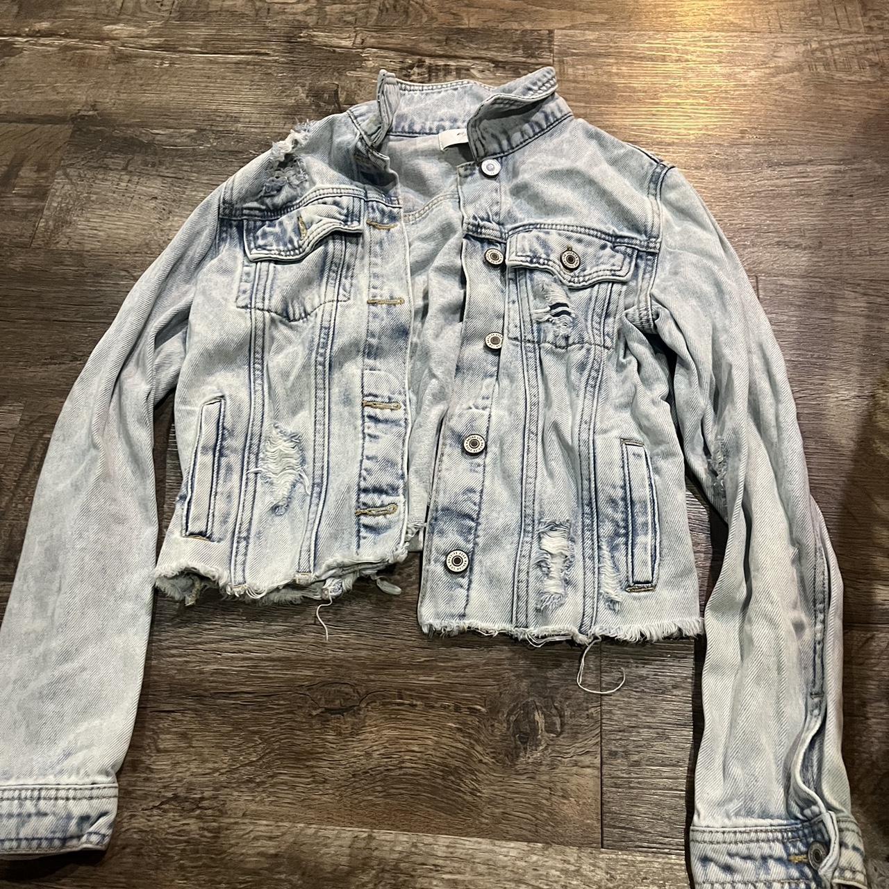ripped jean jacket | Depop