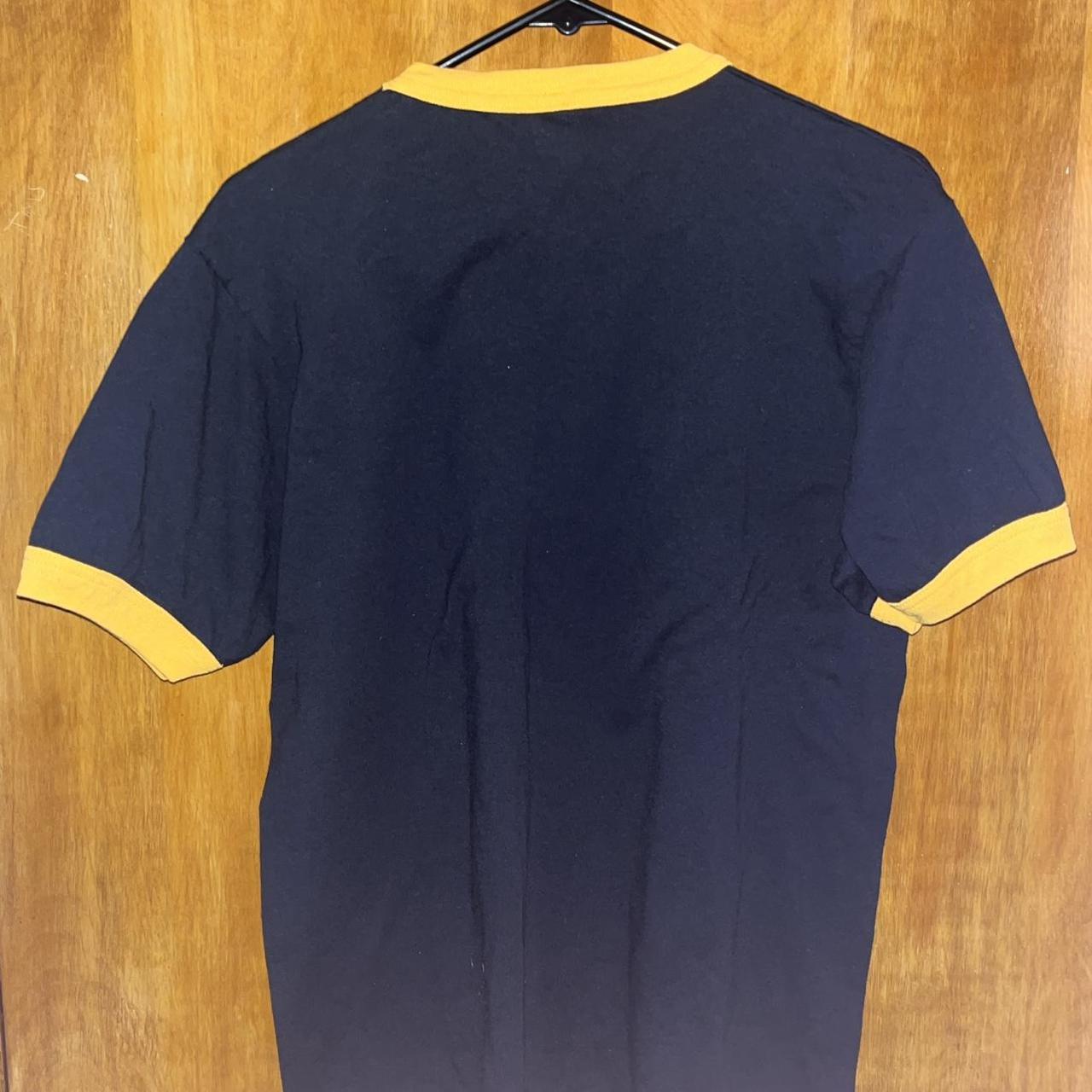 Navy and yellow Volkswagen Ringer Tee - - #retrocar... - Depop