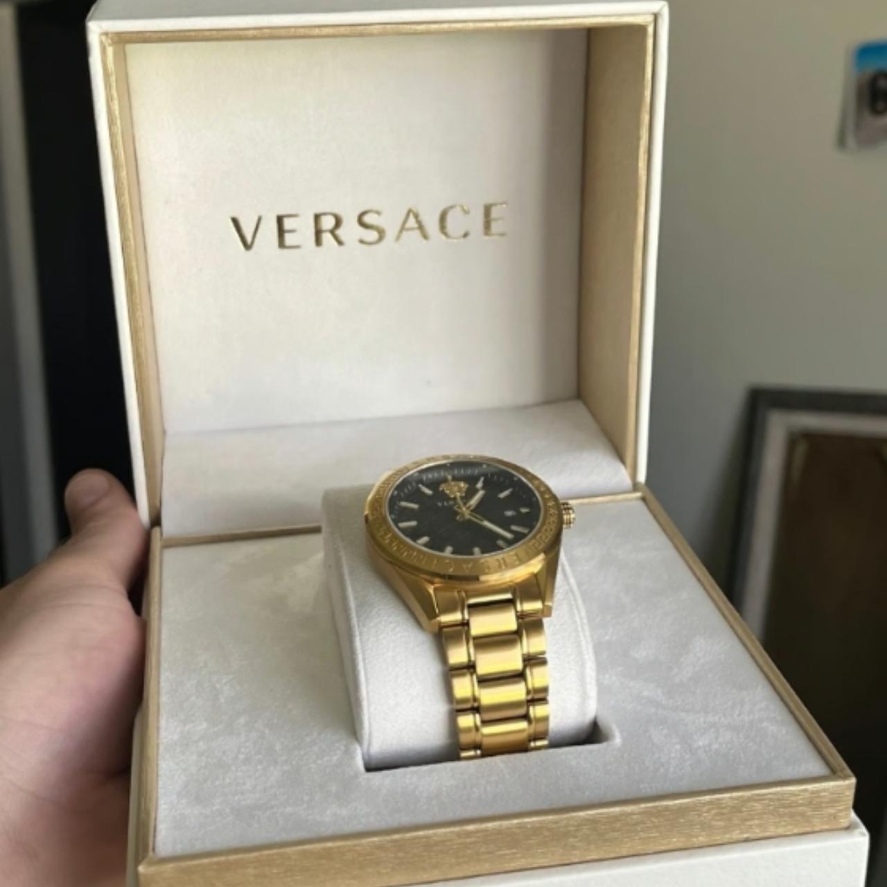 Versace V Code Watch Gold and black dial mens - Depop