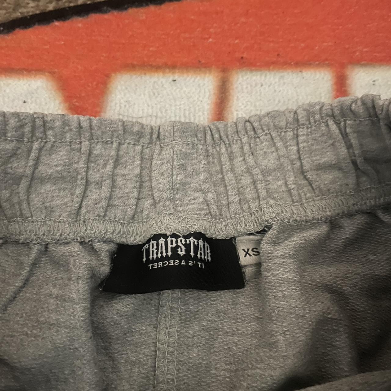 xs grey trapstar short and t set - Depop