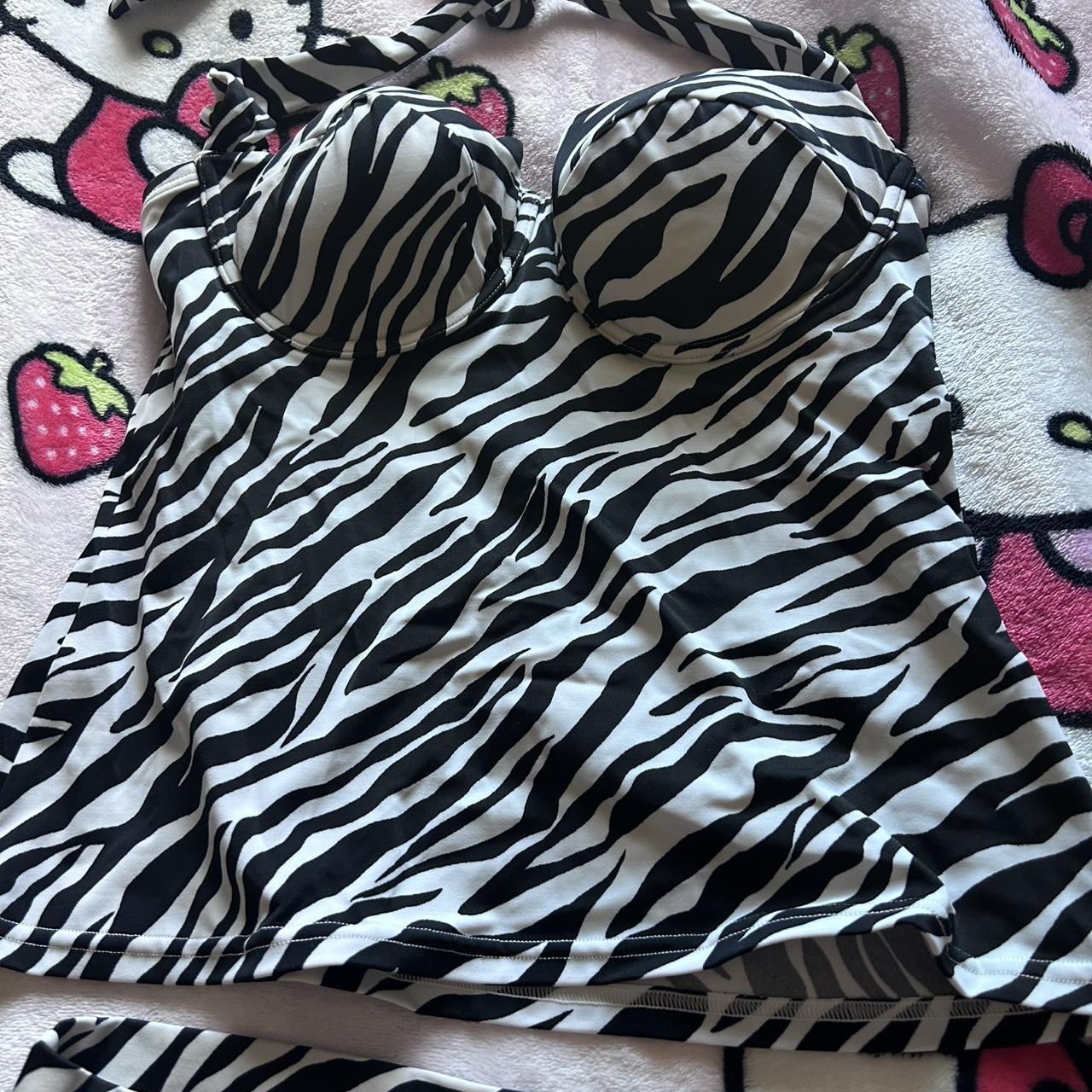 Victoria's Secret zebra push up print halter... | Depop