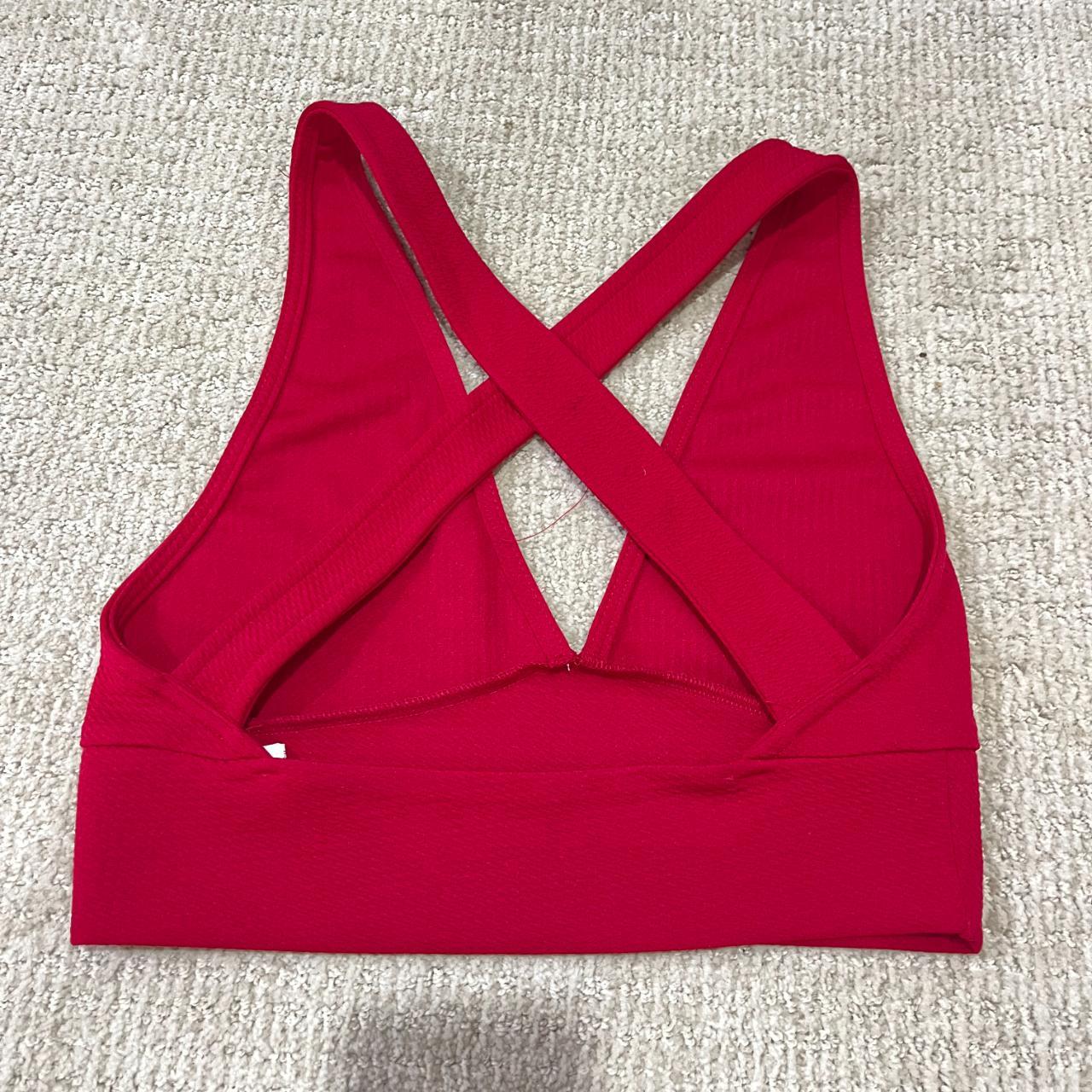 Red crossed back top - Depop