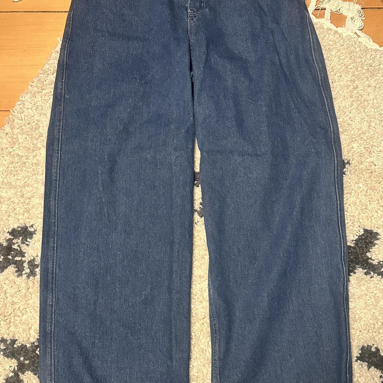 Cyber y2k Digits jeans cool back pocket embroidery... - Depop