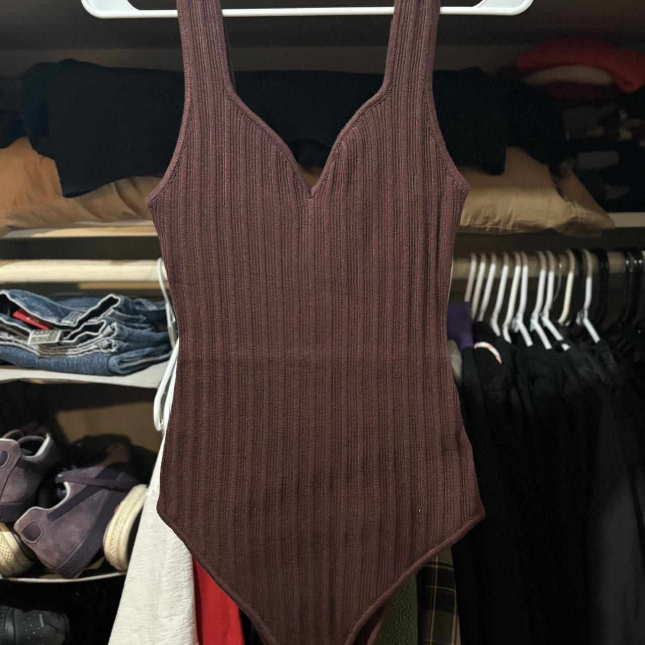Chocolate brown bodysuit bought online from Forever... - Depop