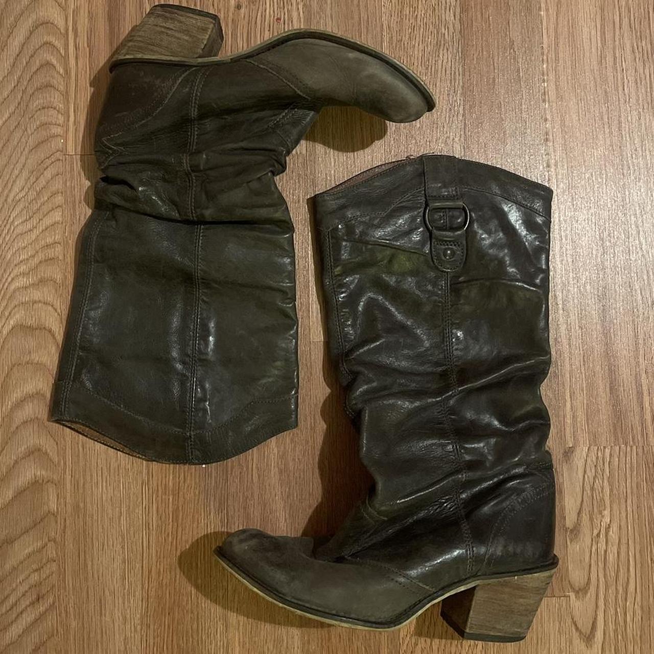 Steve Madden cowboy boots , dark brown. Slouch fit | Depop