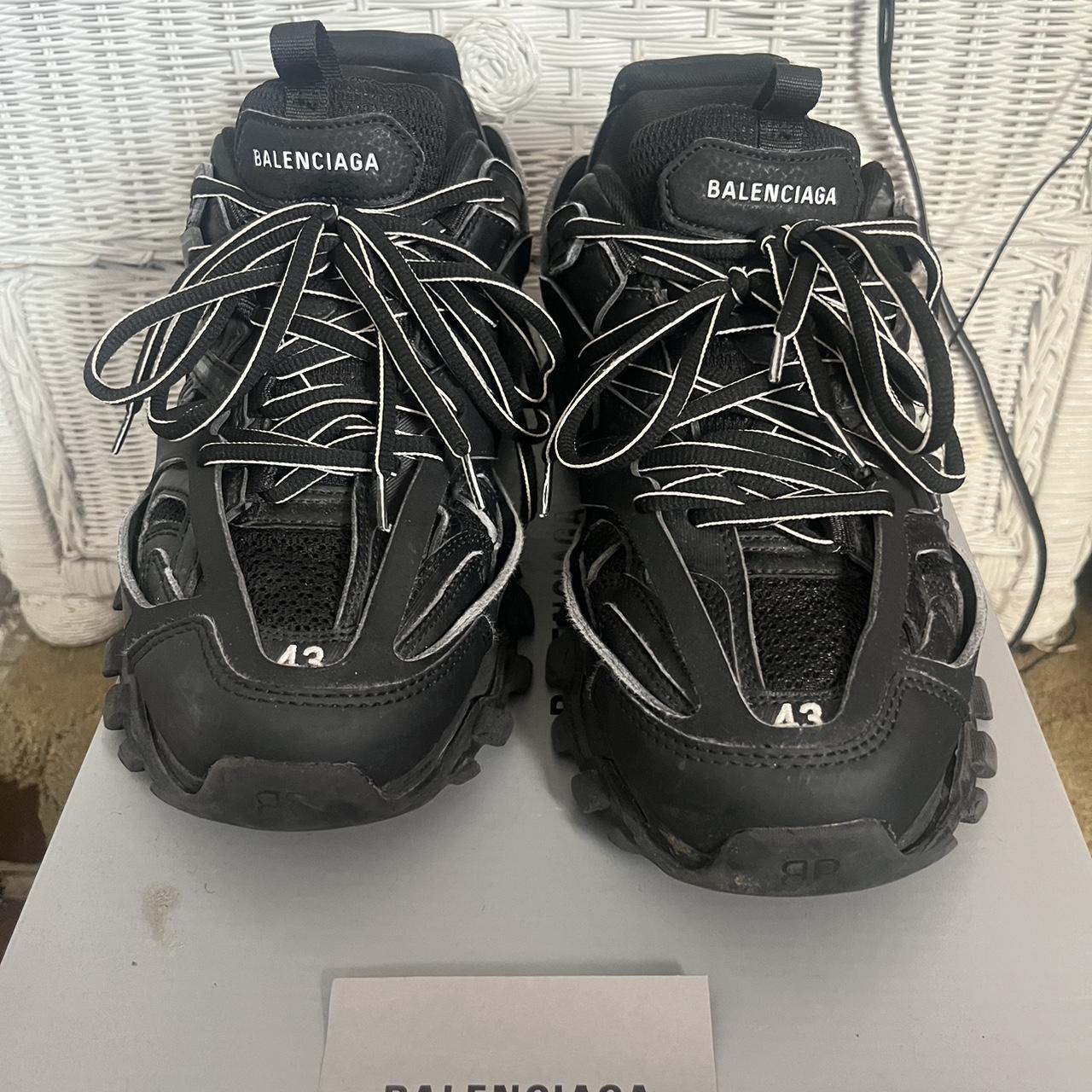 Black balenciaga track sneakers - Depop