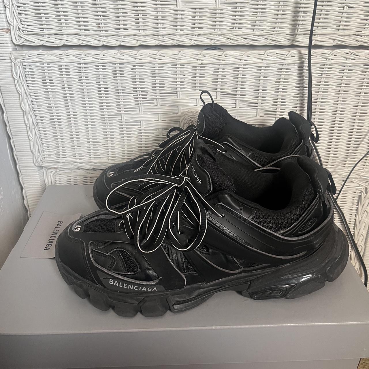 Black balenciaga track sneakers - Depop