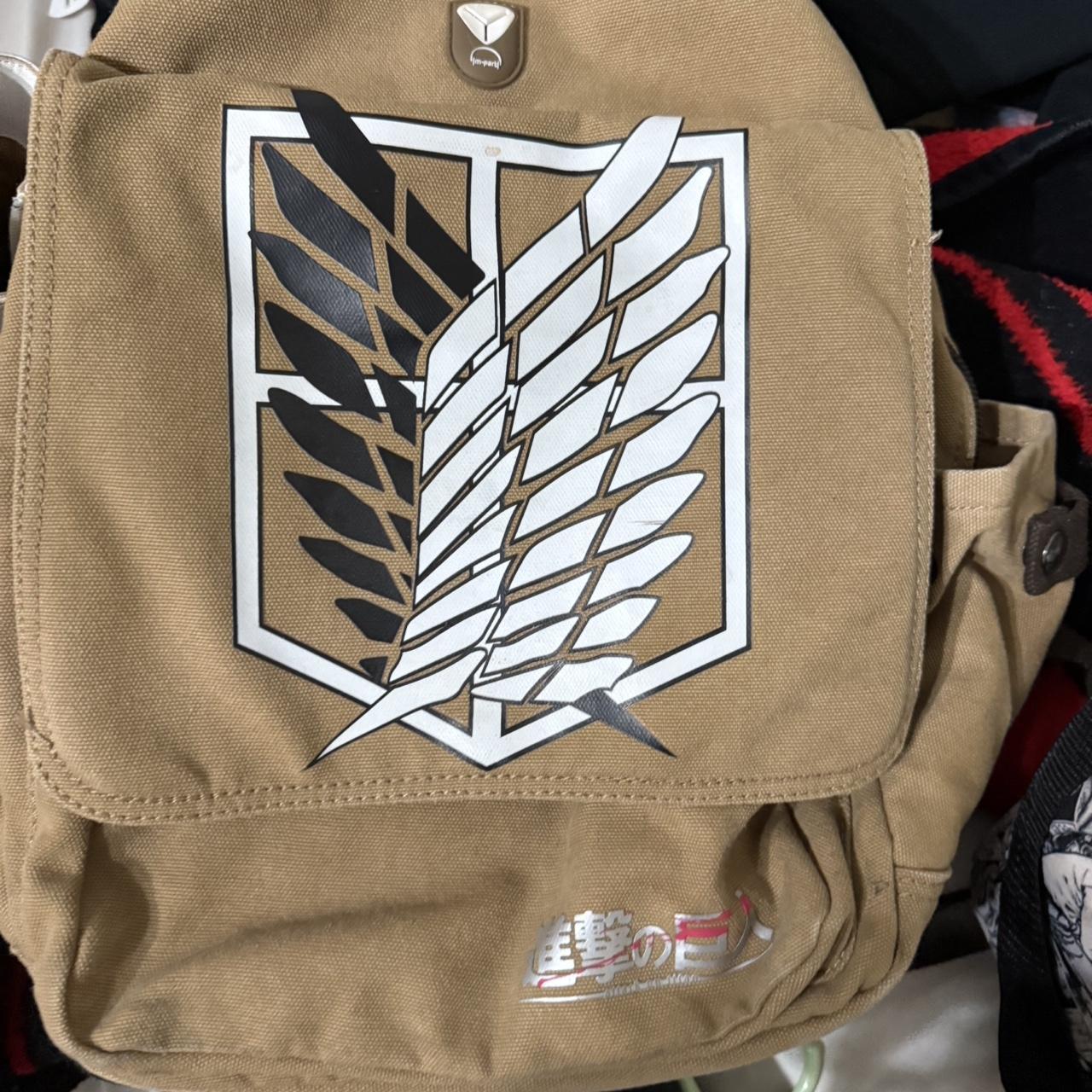 Tan and black Attack on Titan backpack #AOT #anime... | Depop