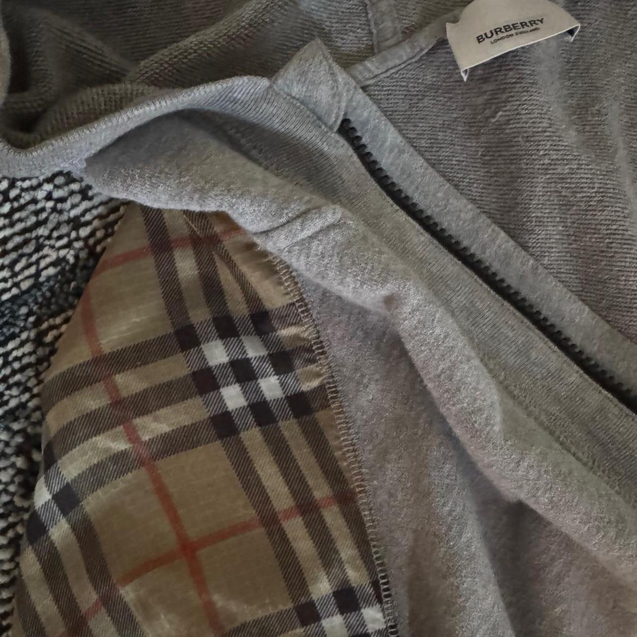 Small grey Burberry zip up hoodie, barely worn... | Depop