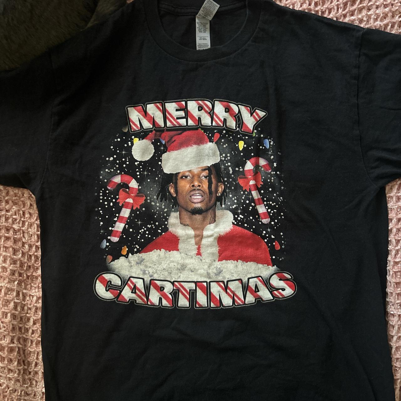 Black and red Playboi Carti Christmas graphic tee... - Depop