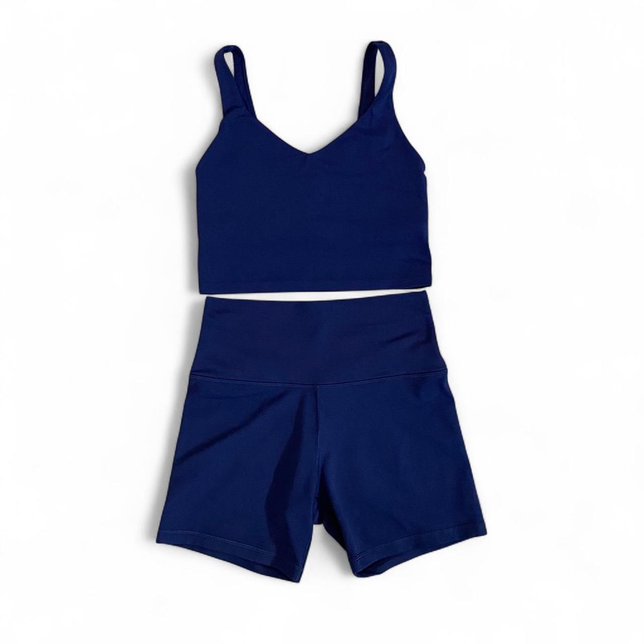 Aerie navy blue workout out set. Bike shorts and... | Depop