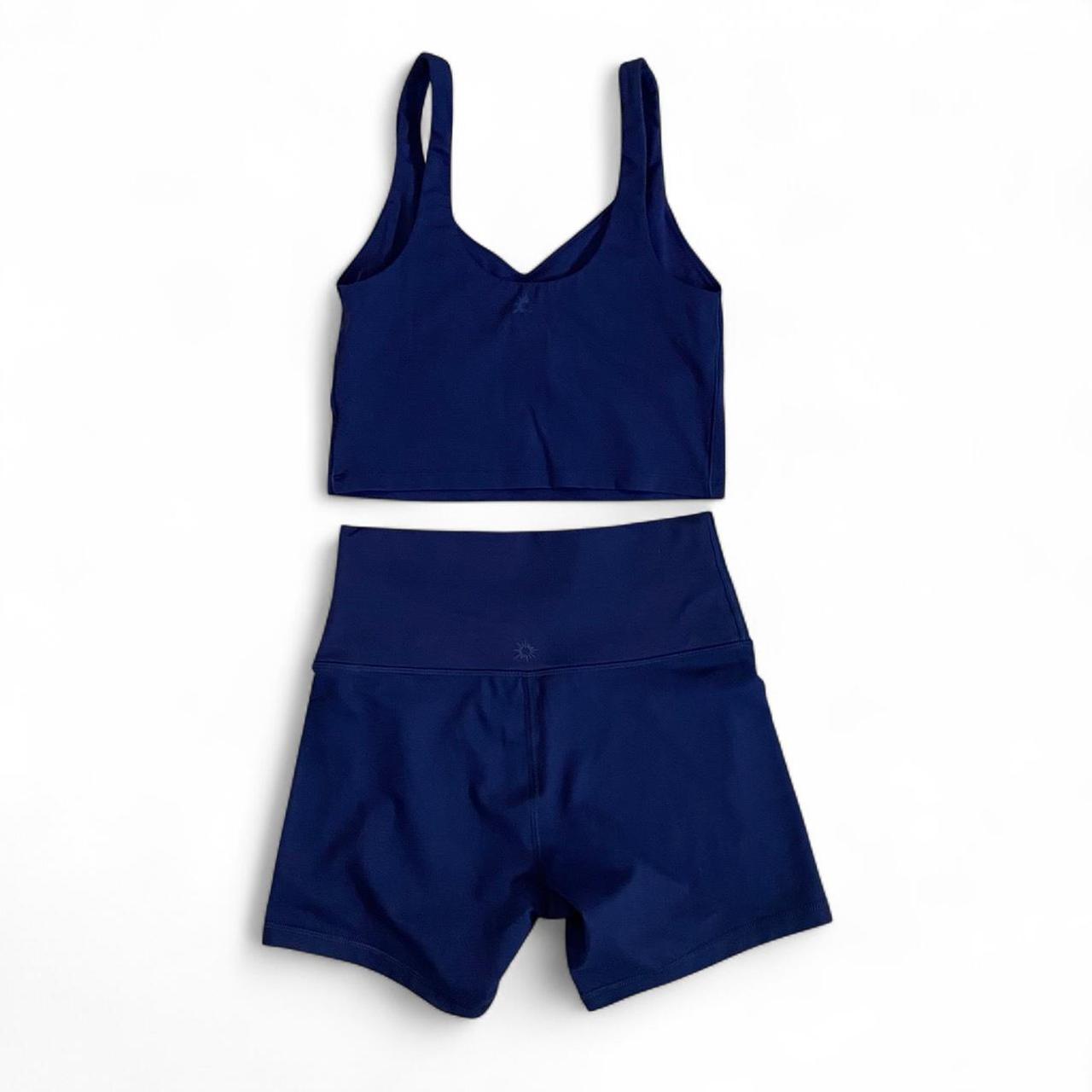 Aerie navy blue workout out set. Bike shorts and... | Depop