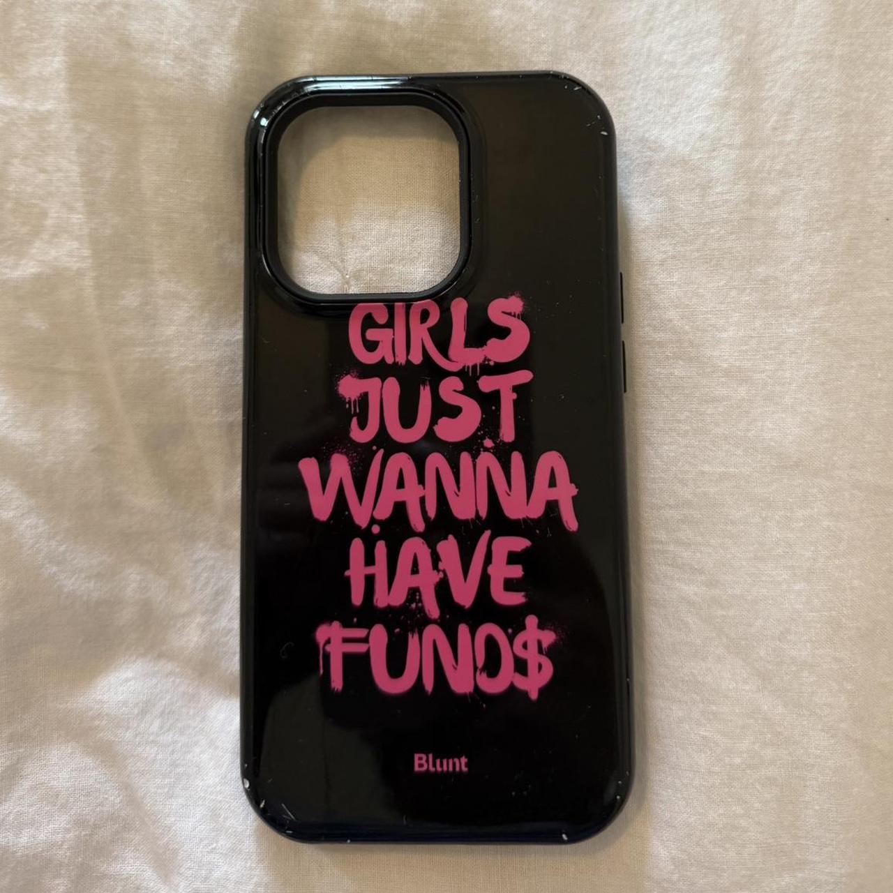 GIRLS JUST WANNA HAVE FUND$ Black and pink Blunt... | Depop