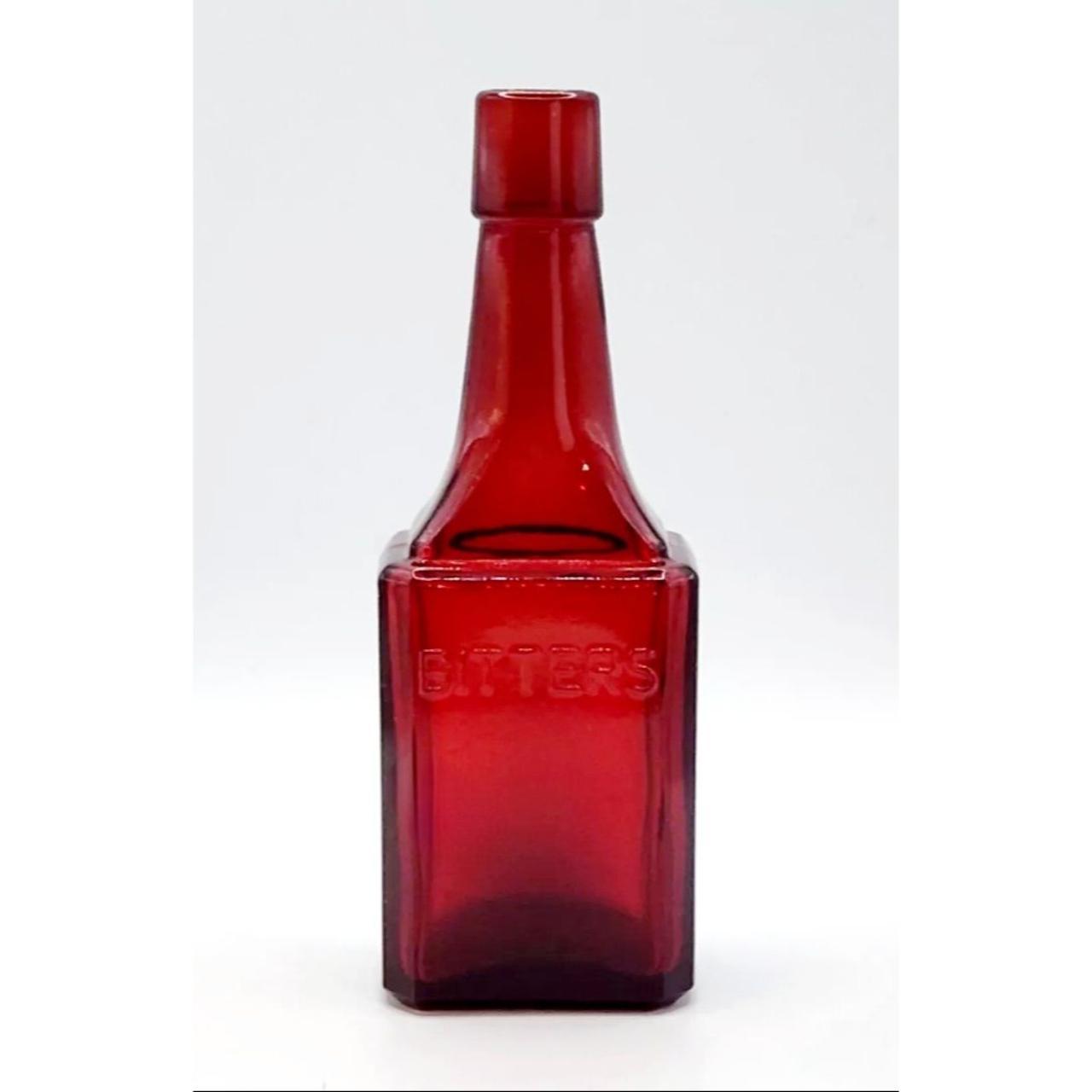Vtg Wheaton Ruby Red Glass Bitters Bottle... - Depop