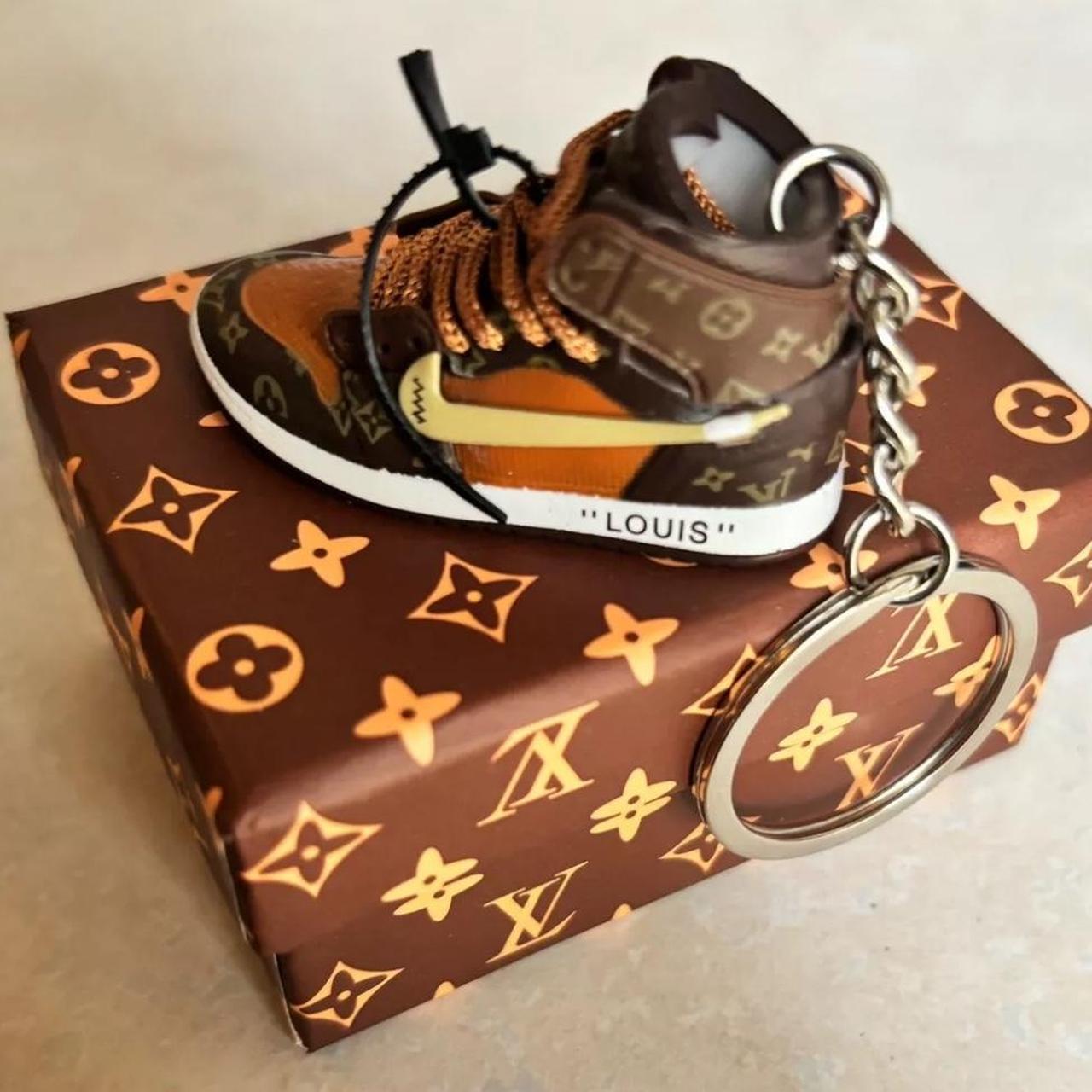 Jordan Keychain | Mini Brown Shoe Keychain With Box... - Depop