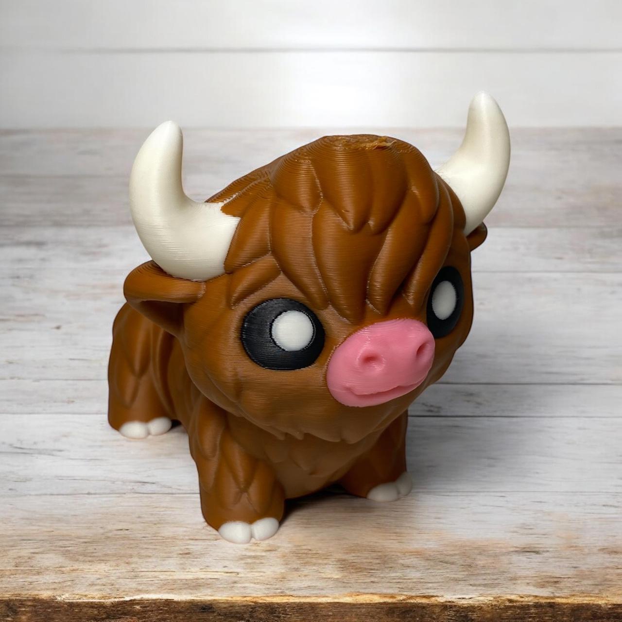 Highland Cow fidget toy / figurine 3D printed on... | Depop