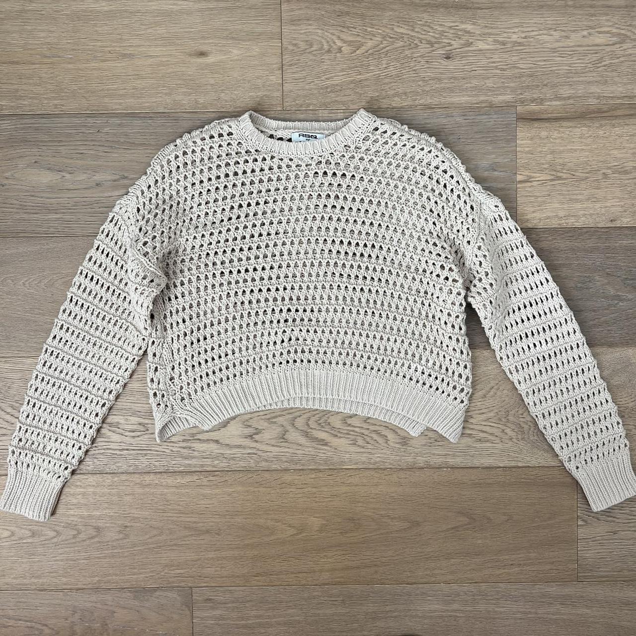 Tilly’s tan sweater • super comfy • large holes,... | Depop