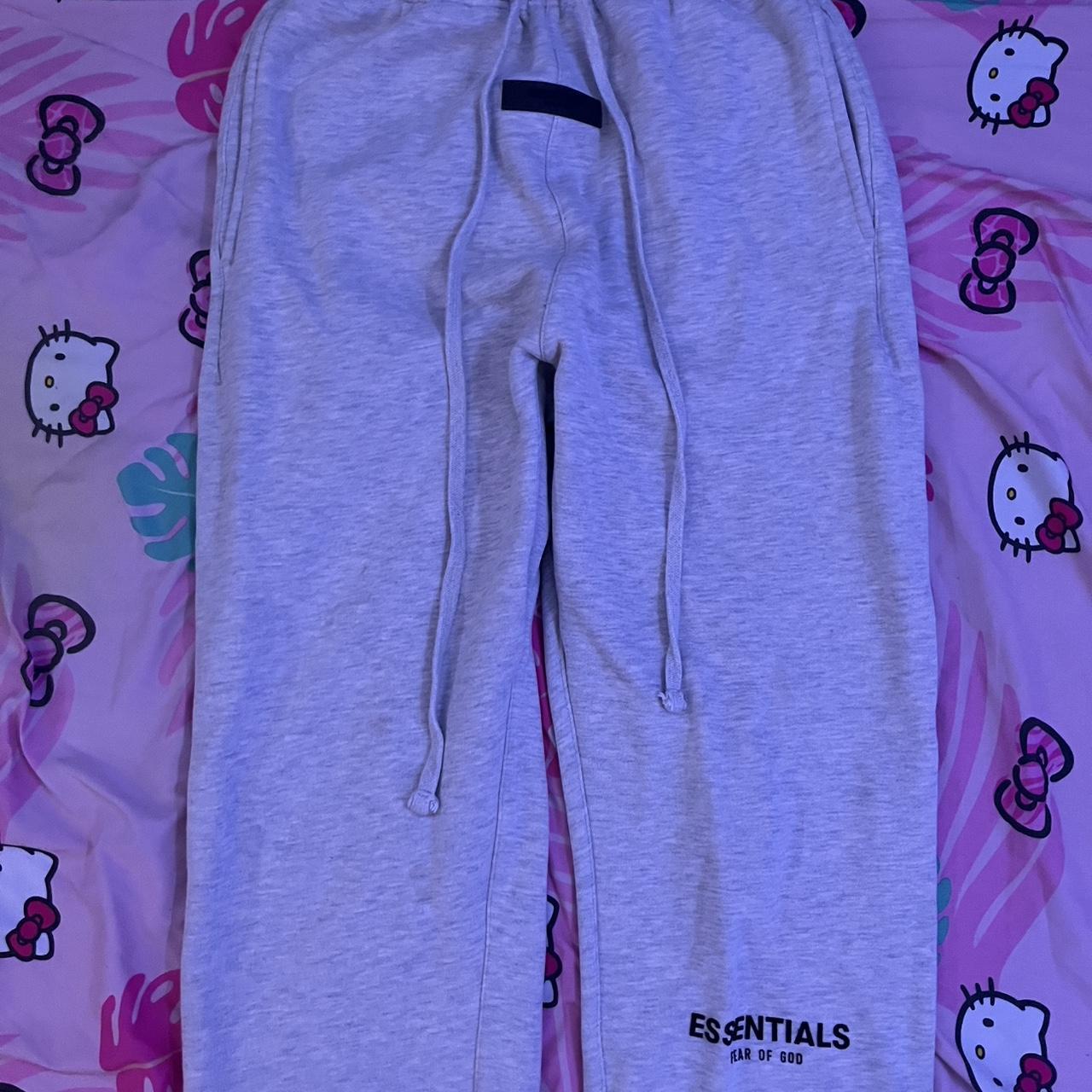 Grey Essentials Fear of God Sweat Pants Size Small 1... - Depop
