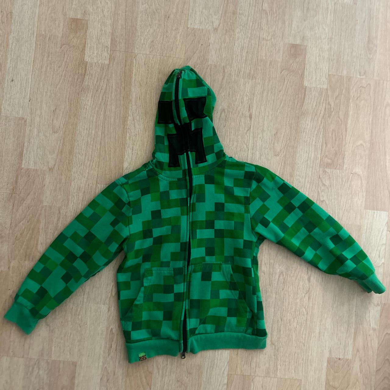 Green and black Minecraft hoodie - perfect for a... - Depop