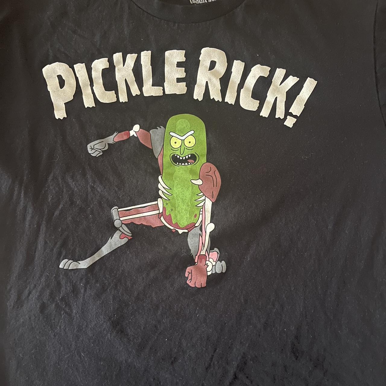 Rick and Morty Pickle Rick shirt - black and white... - Depop