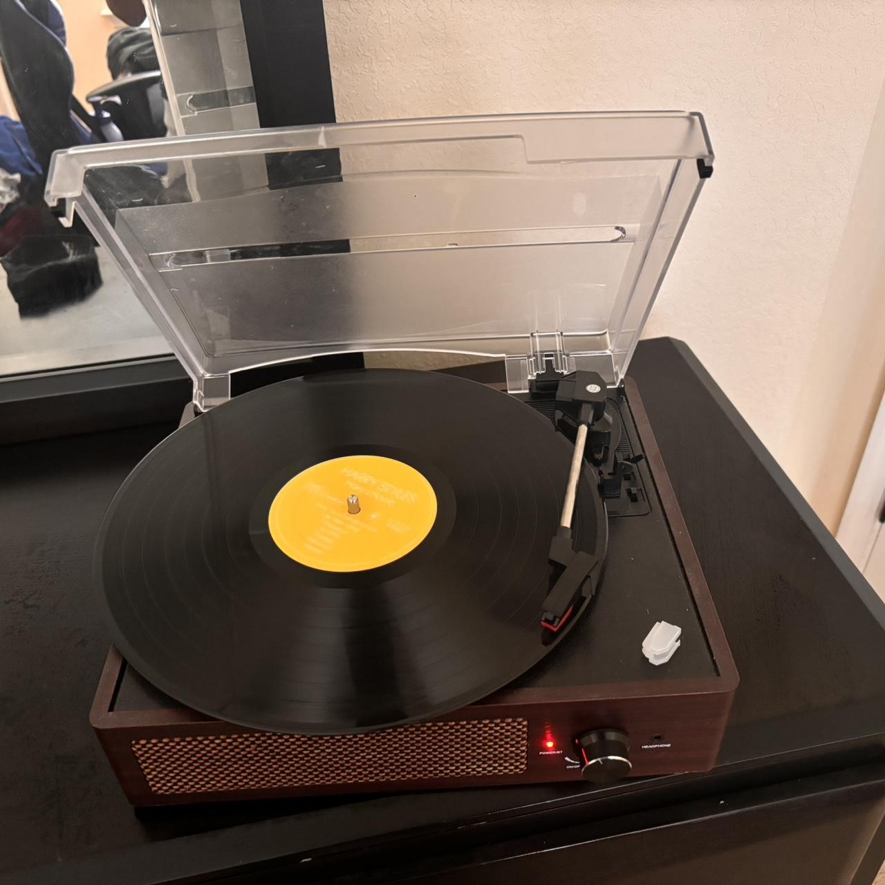 Black and brown record player #vintage #recordplayer - Depop