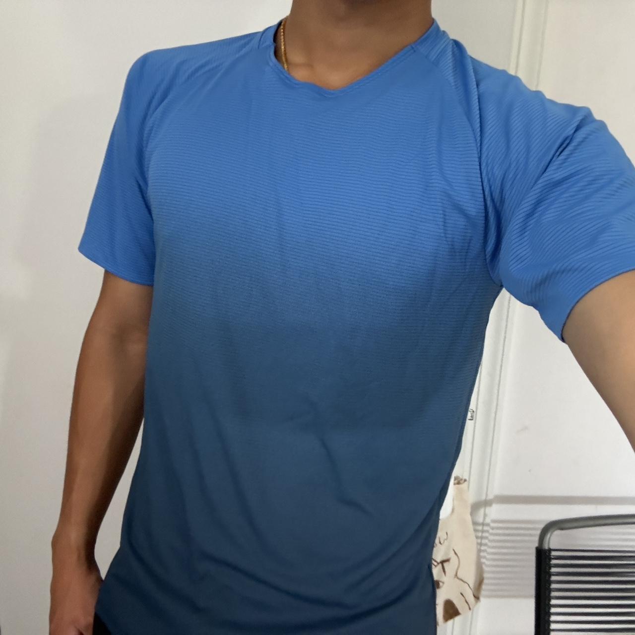 UNIQLO Blue and multi-coloured gradient... - Depop