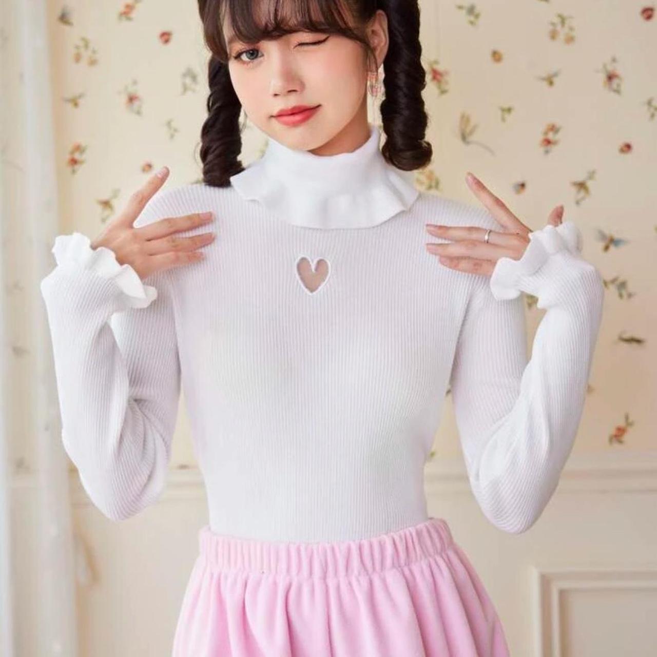 kawaii jojifuku/cutecore turtleneck sweater with... | Depop