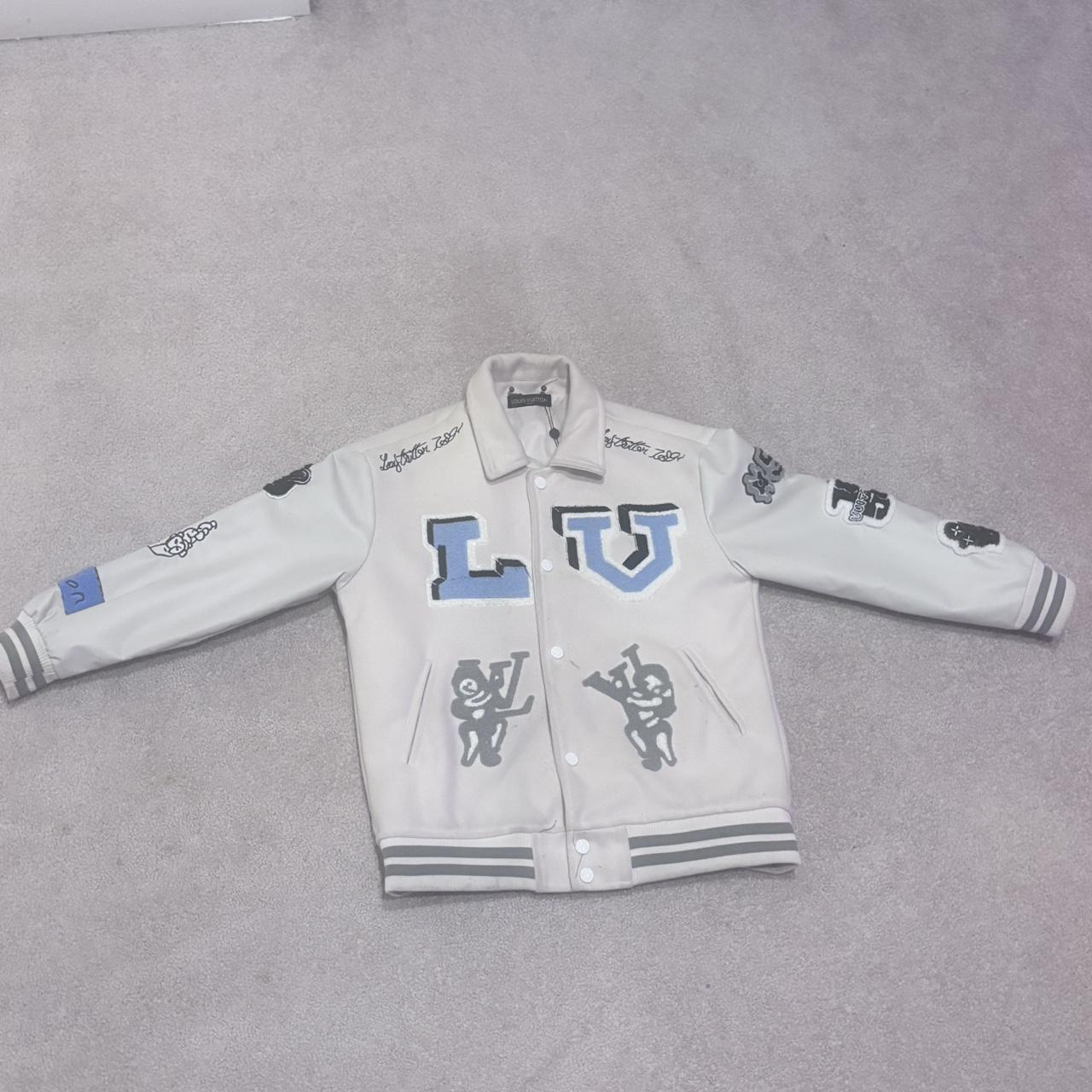 LV ANGEL RABBIT VARSITY JACKET - Depop