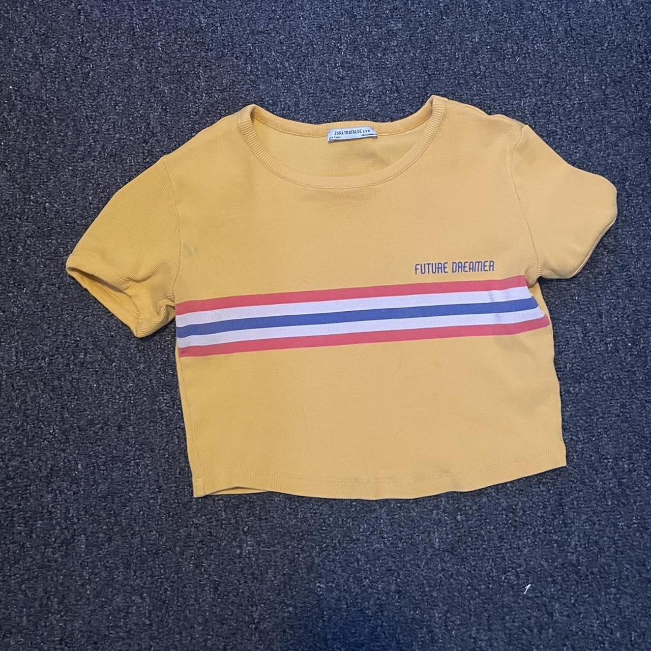 Yellow and red white and blue crop top #croptop | Depop