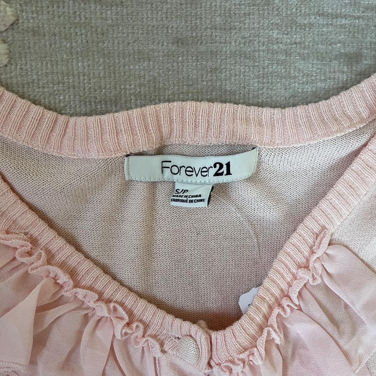 Darling pink ruffle coquette cardigan from Forever... | Depop