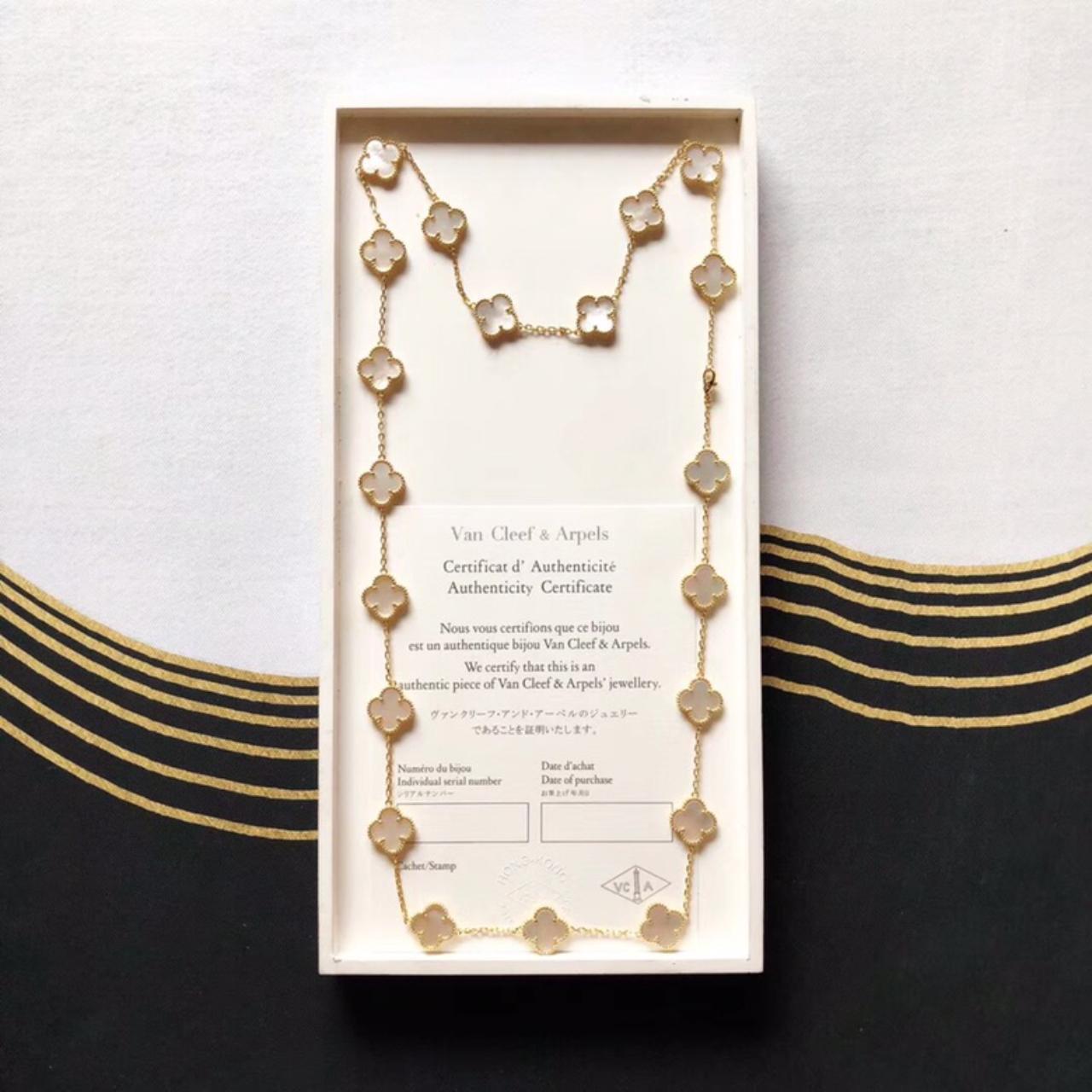 Van Cleef & Arpels clover necklace Vintage Alhambra... - Depop