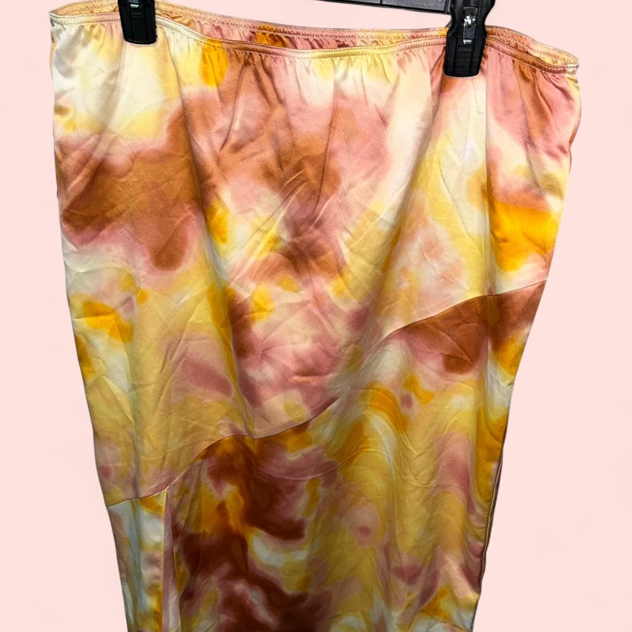 Yellow and pink tie-dye midi skirt #tiedye | Depop
