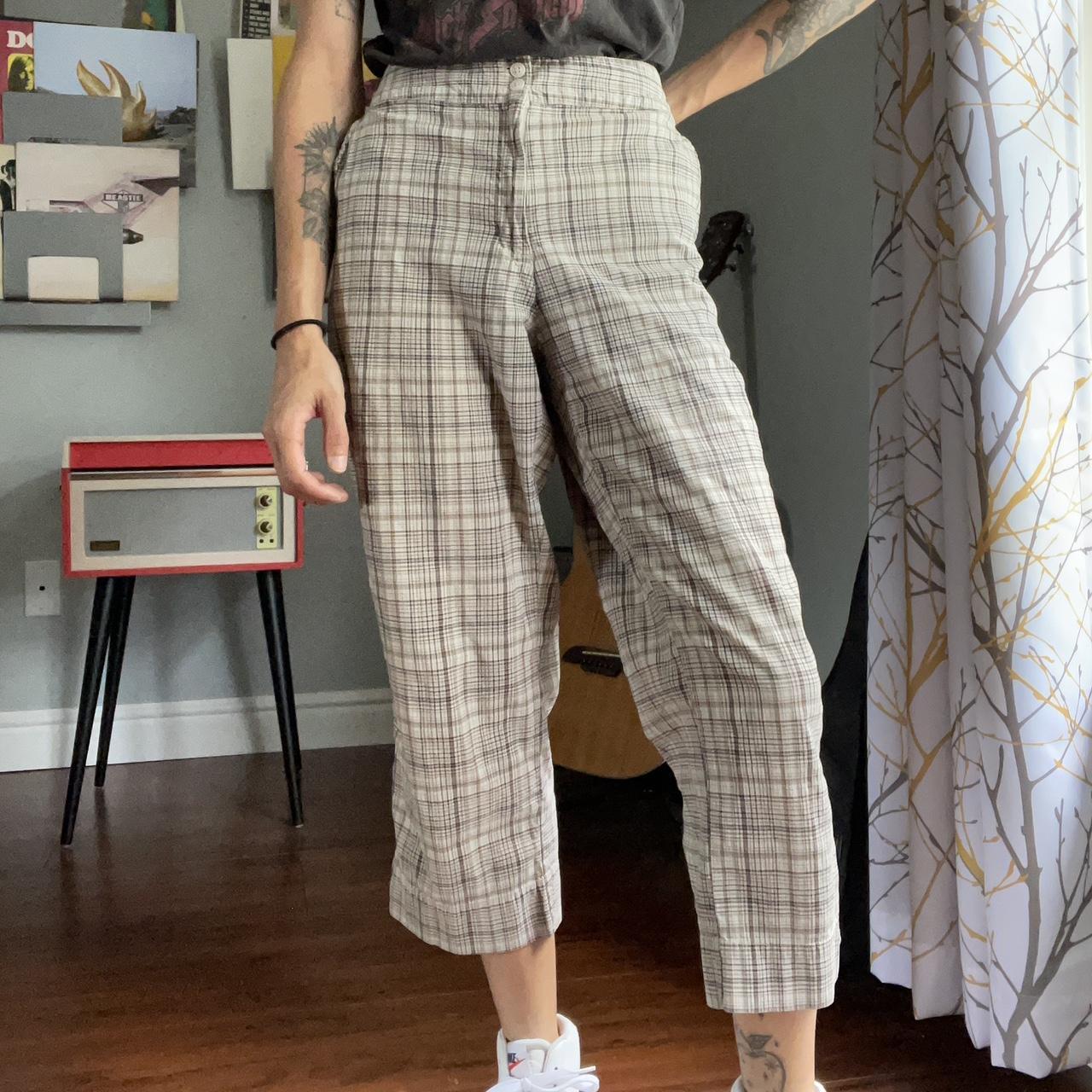 Y2K lightweight plaid capris Small spot on the left... | Depop