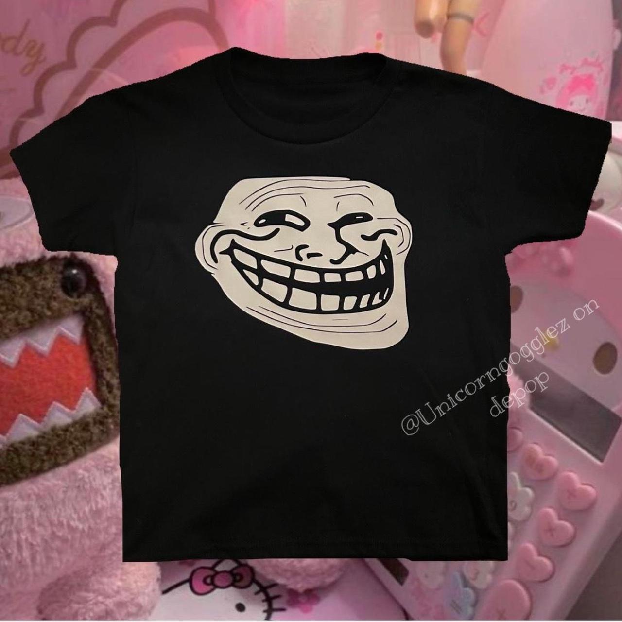 Kid sized T-shirt !!‼️ Black Troll Face baby tee ... | Depop