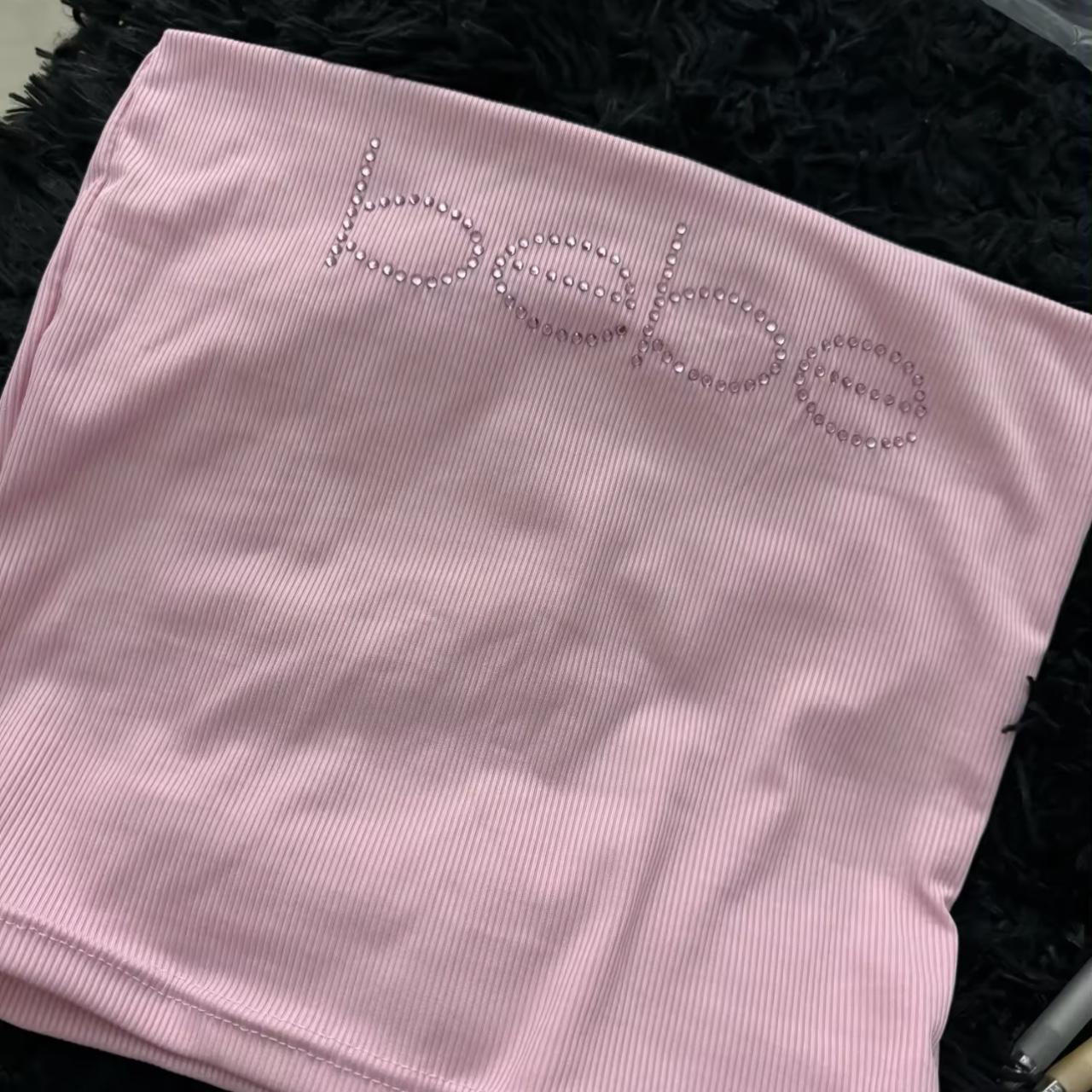 Pink Bebe tube top with diamond Size S - Depop