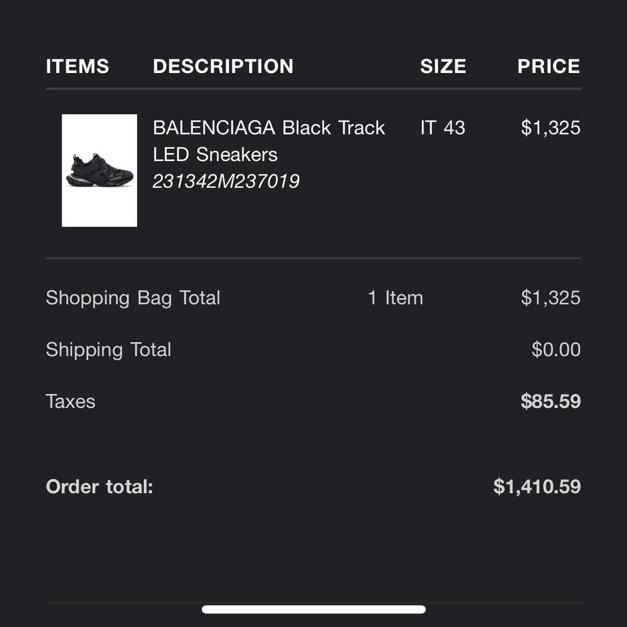 Balenciaga led tracks only one light works receipt... - Depop