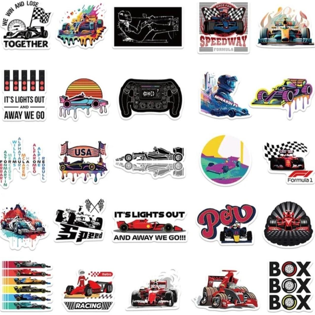 Formula 1 racing waterproof stickers - random set of 20 - Depop