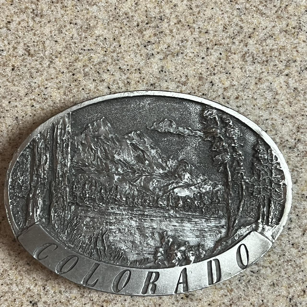 Vintage Colorado belt buckle nature made in the USA... - Depop