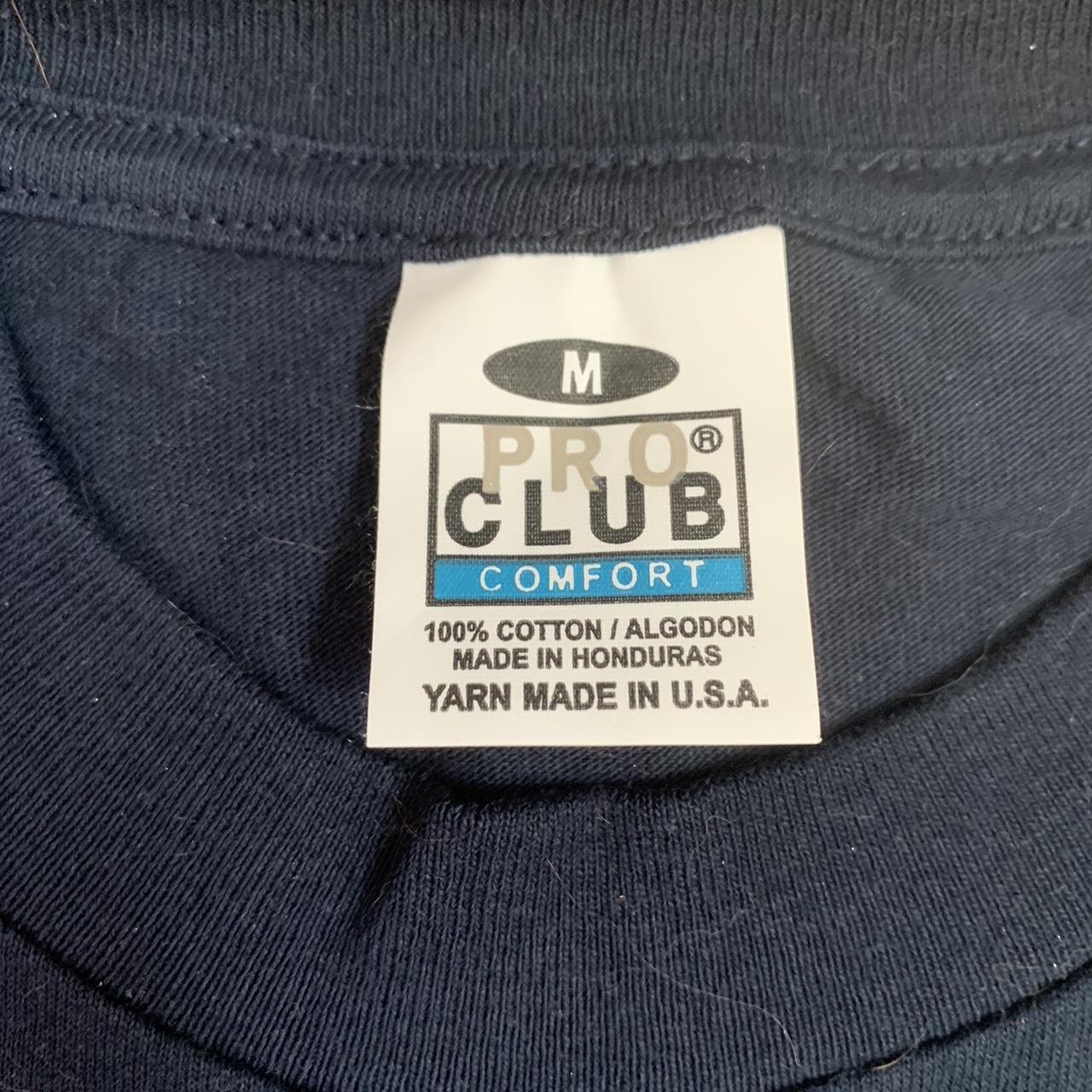 navy blue pro club (will be lint rolled before sent... - Depop
