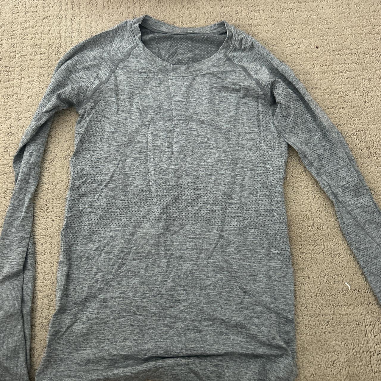 grey lululemon swiftly tech long sleeve size 6 - Depop