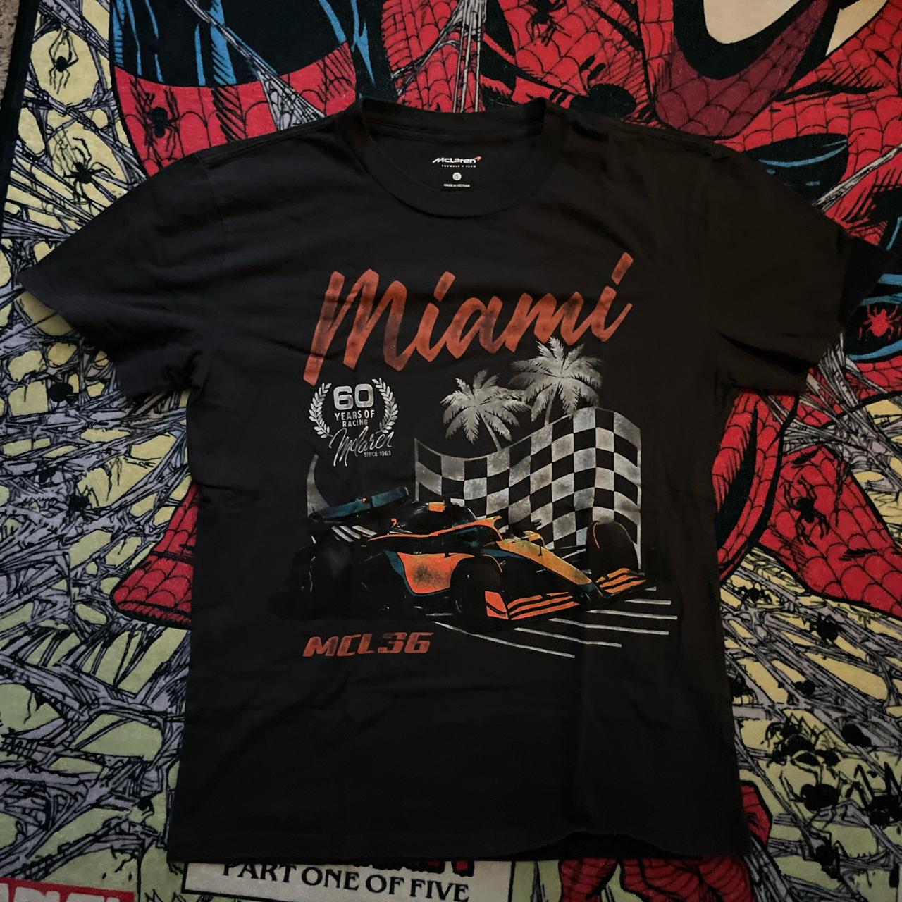 2021 MCL36 Miami F1 black and orange tshirt Blank... - Depop