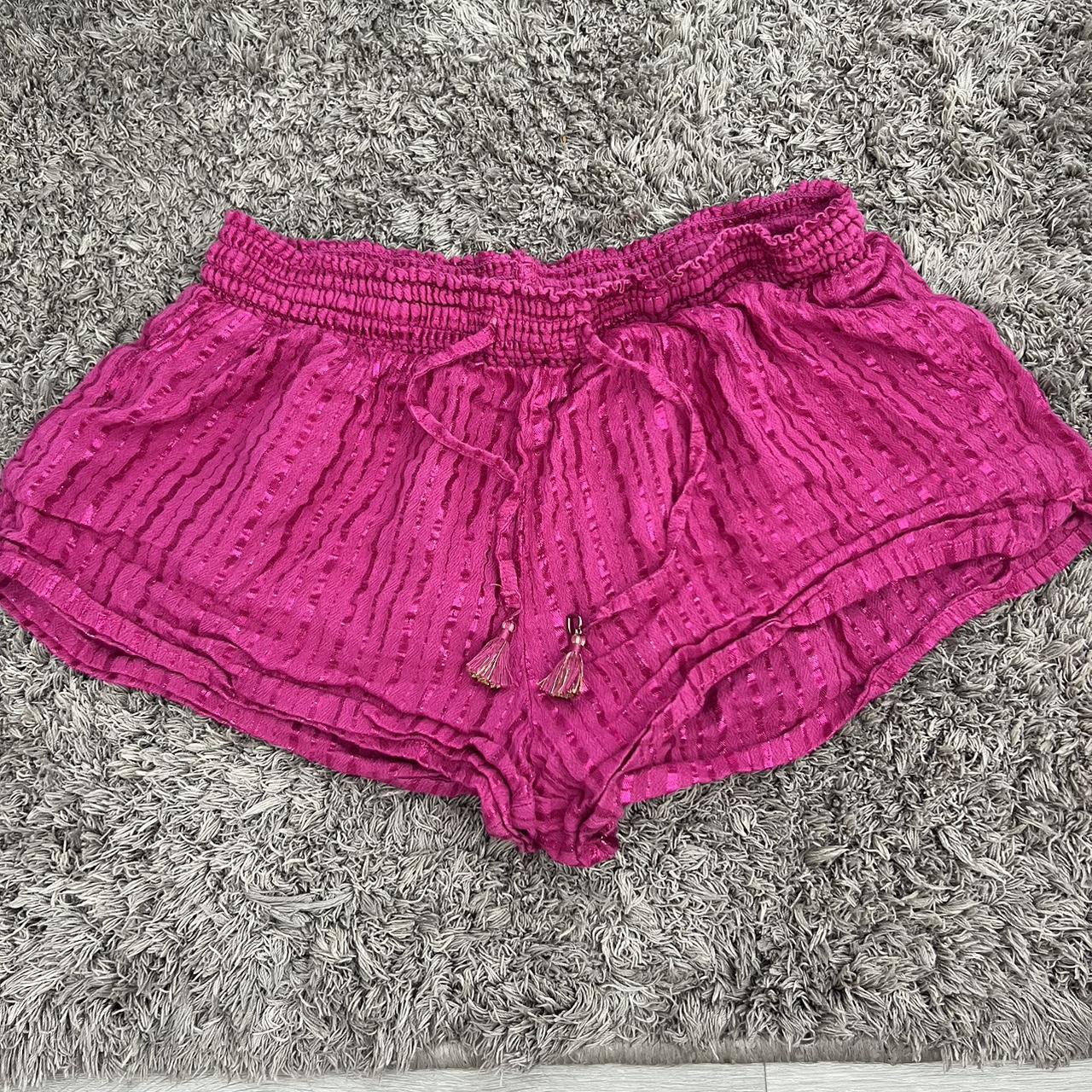 Pink Victoria’s Secret shorts with tassels on them... - Depop